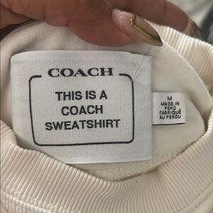 Coach | Sweaters | 67 Coach White Sweatshirt With Carriage Logo Sz M ...